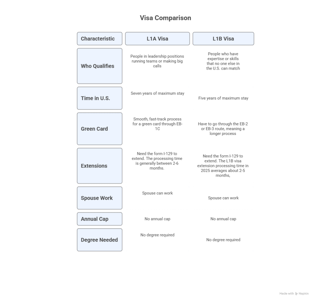 L1A vs L1B Visa: Key Differences & Which One Fits You?